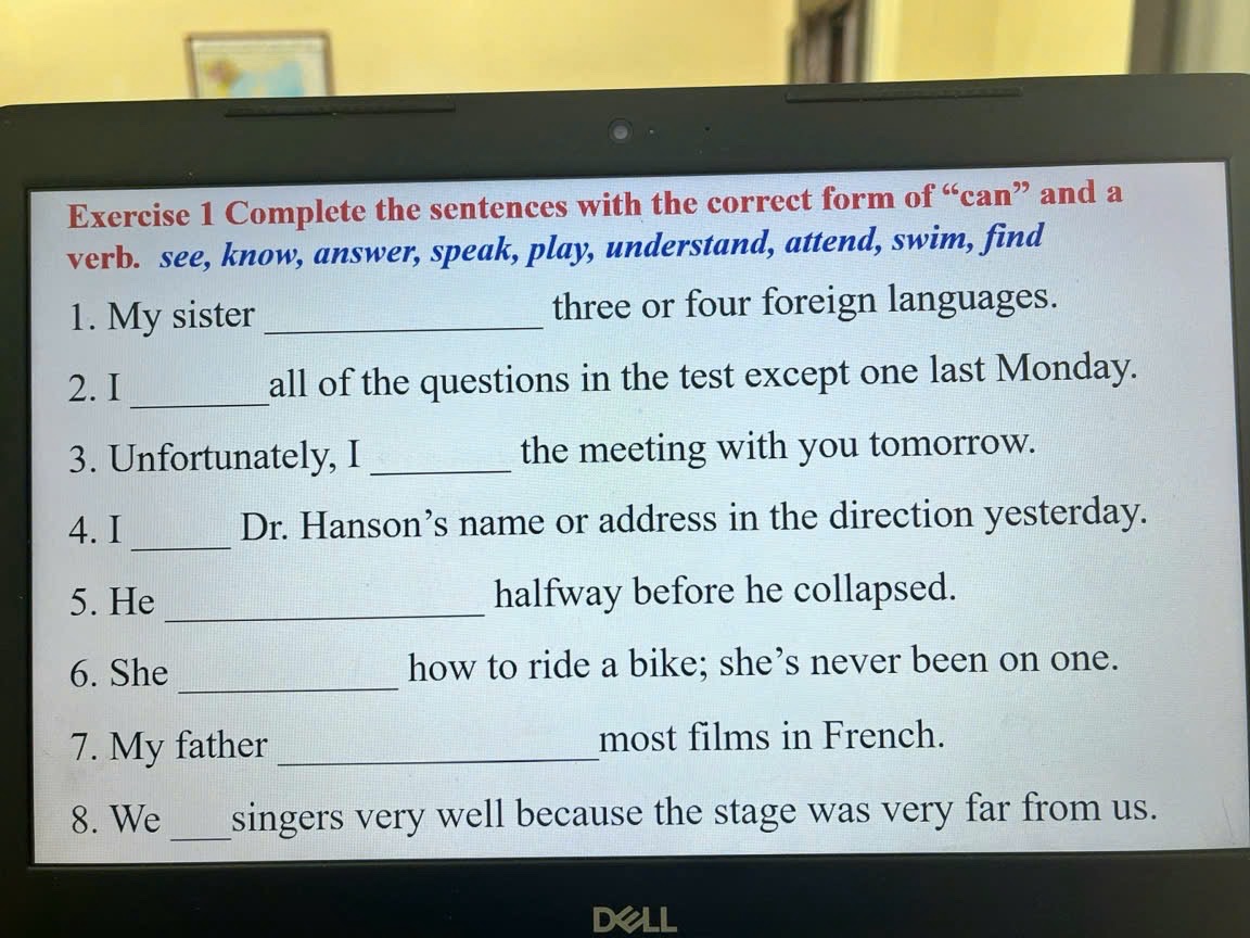 Exercise 1 Complete the sentences with the | StudyX