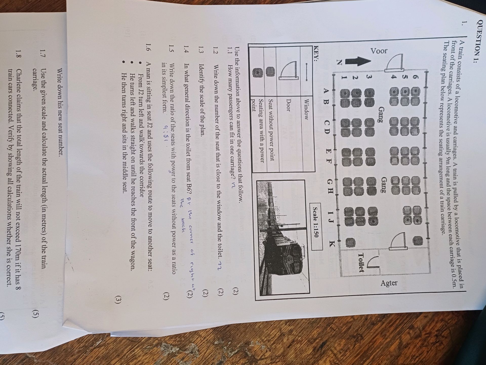 QUESTION 1: A train consists of a | StudyX