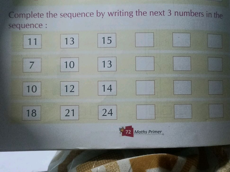 Complete the sequence by writing the next 3 | StudyX