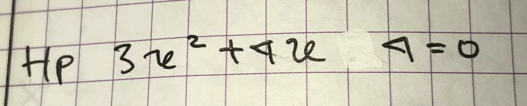 Solve Quadratic Equation 3x^2 + 4x - 1 = 0 | StudyX