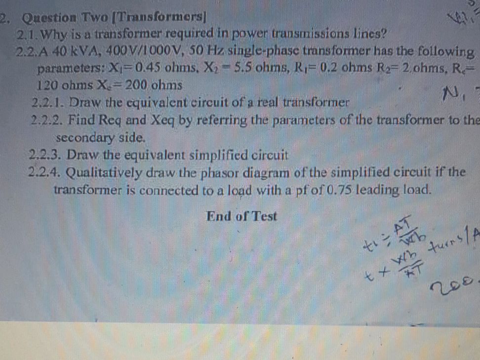 2. Question Two [Transformers] 2.1. Why is | StudyX