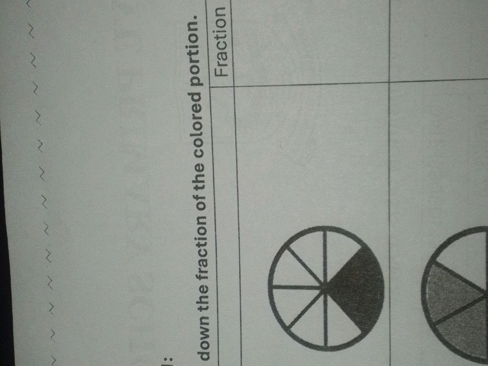 Write down the fraction of the colored | StudyX