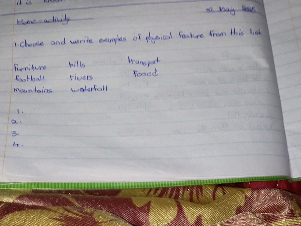 1. Choose and write examples of physical | StudyX