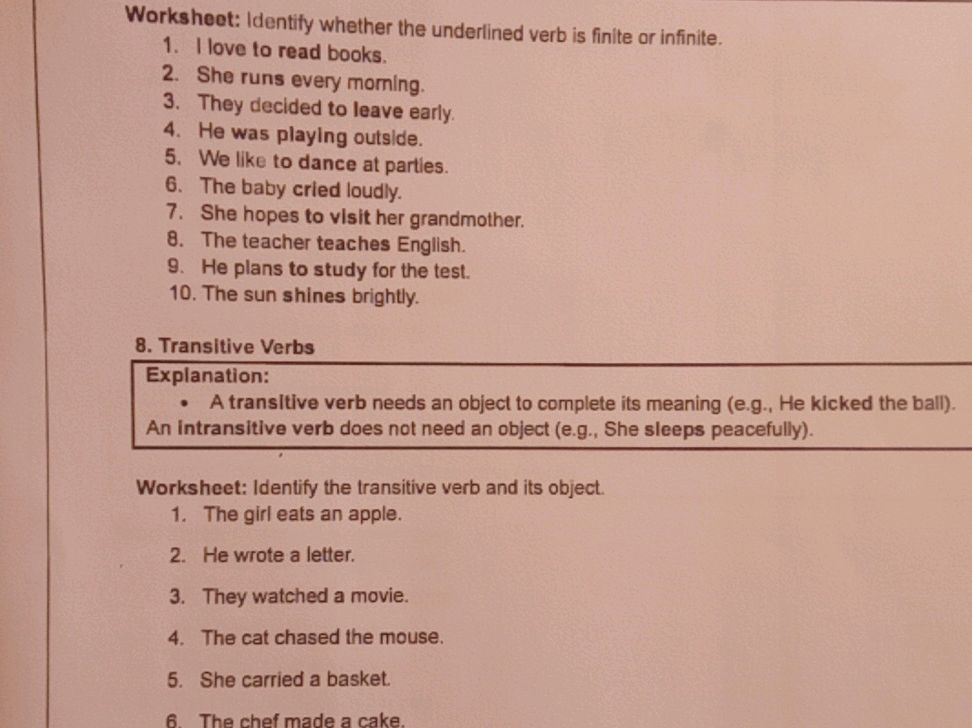 Worksheet: Identify whether the underlined | StudyX