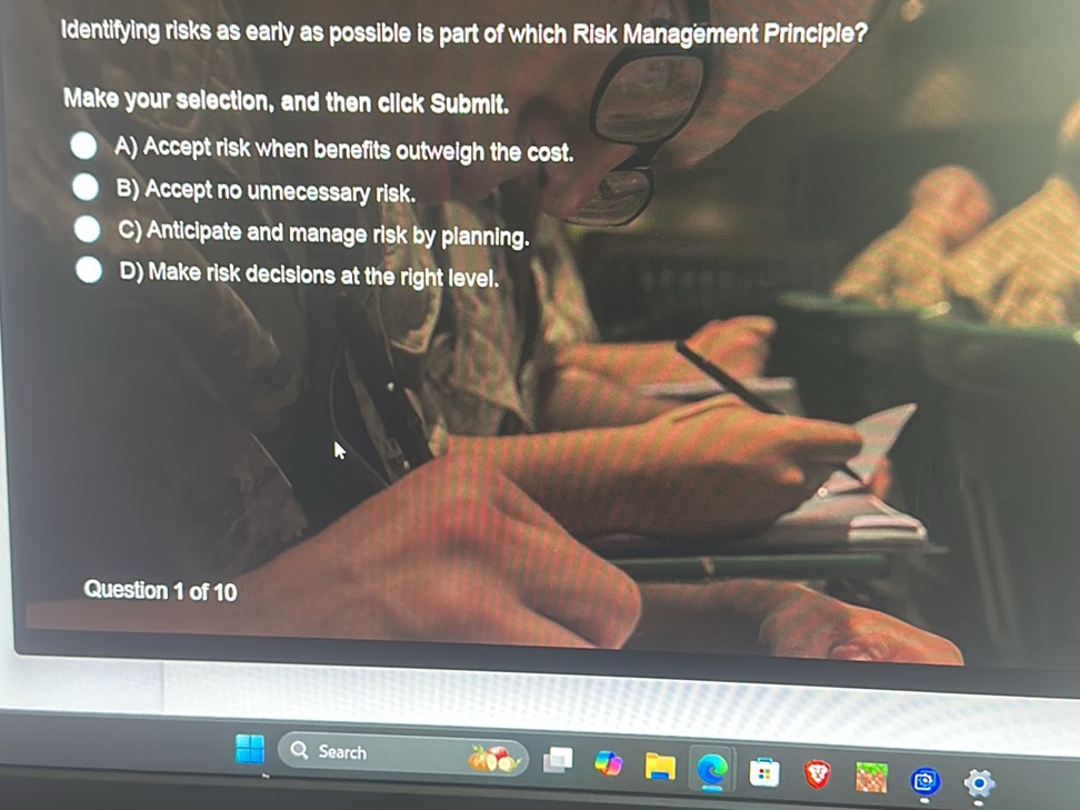 Identifying risks as early as possible is | StudyX