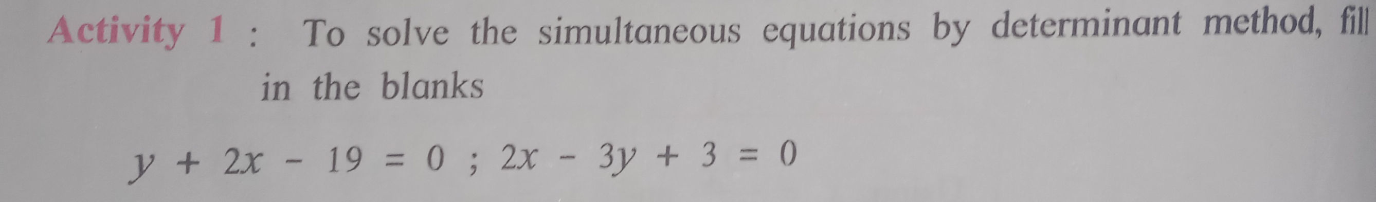 Activity 1 : To solve the simultaneous | StudyX