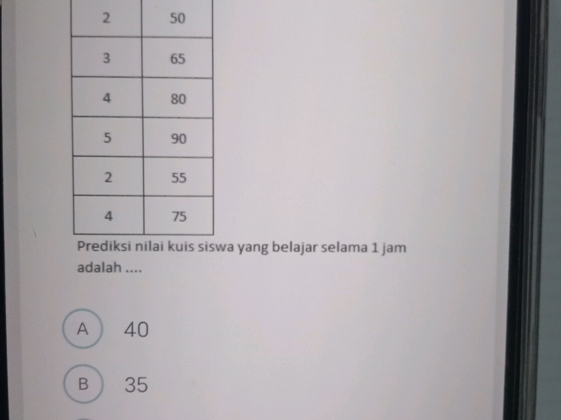 2 | 50 | | 3 | 65 | | | StudyX