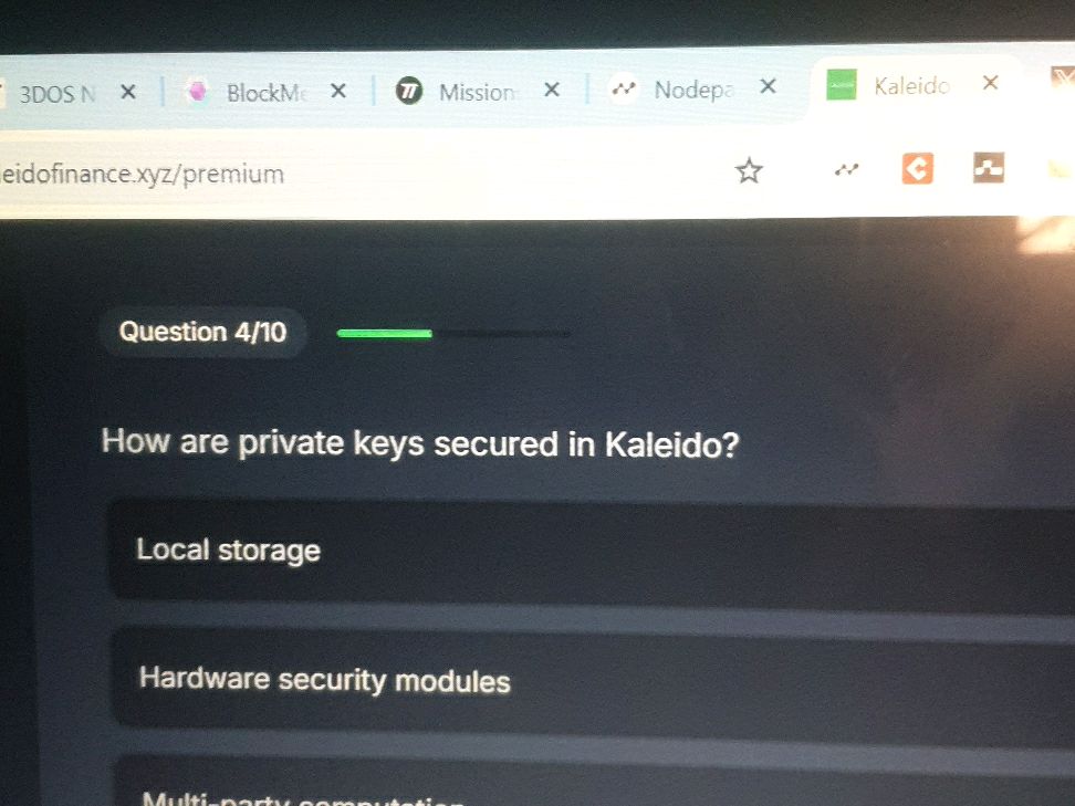 How are private keys secured in Kaleido? | StudyX