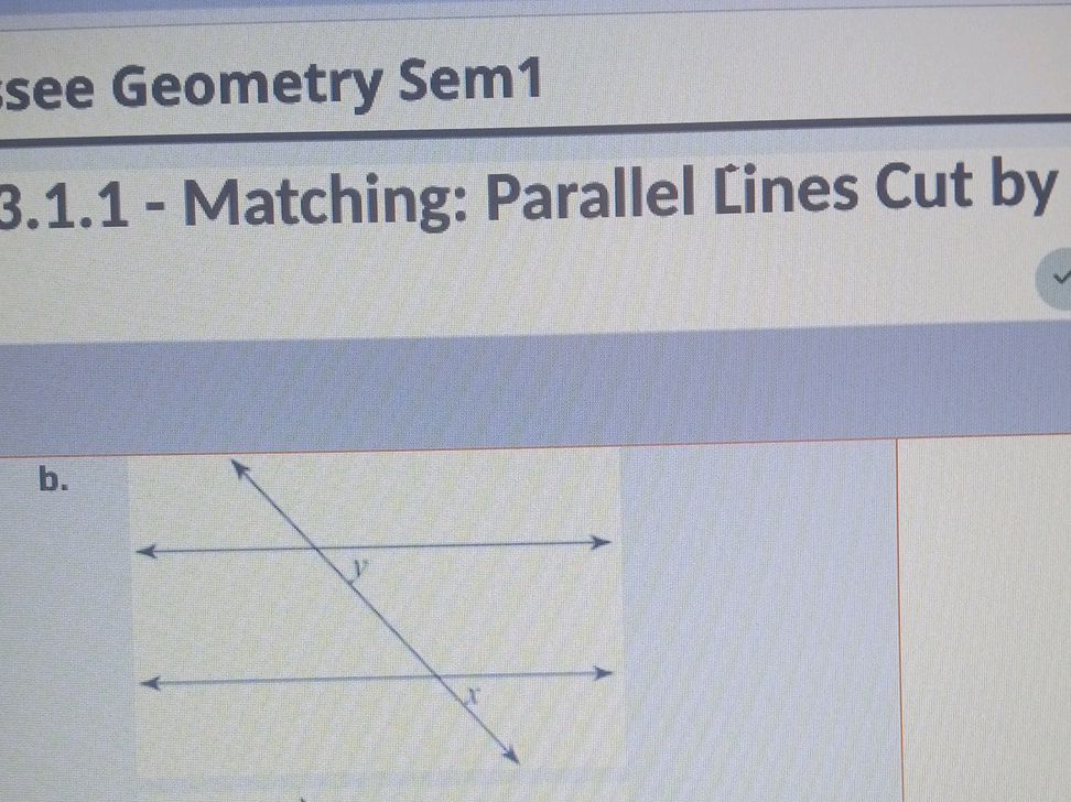 b. There is a diagram of two parallel lines | StudyX