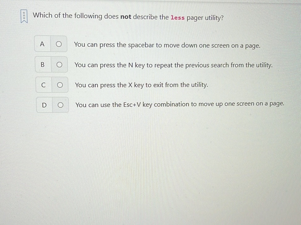Which of the following does not describe the | StudyX