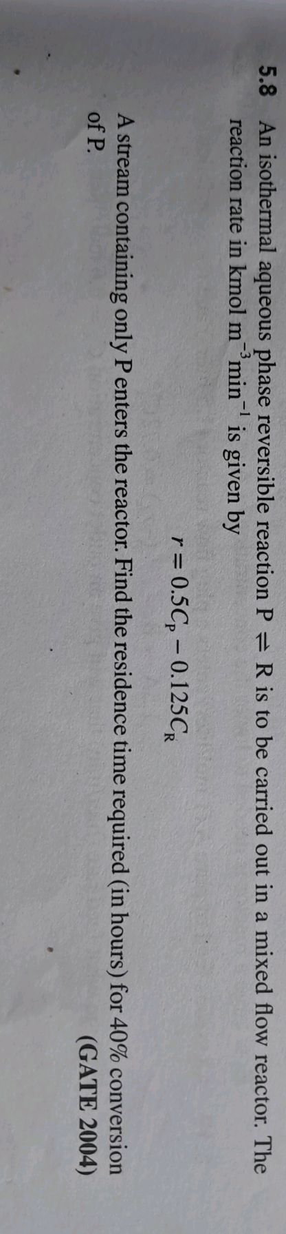 An isothermal aqueous phase reversible | StudyX