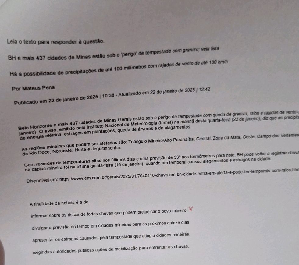 Leia o texto para responder à questão. A | StudyX