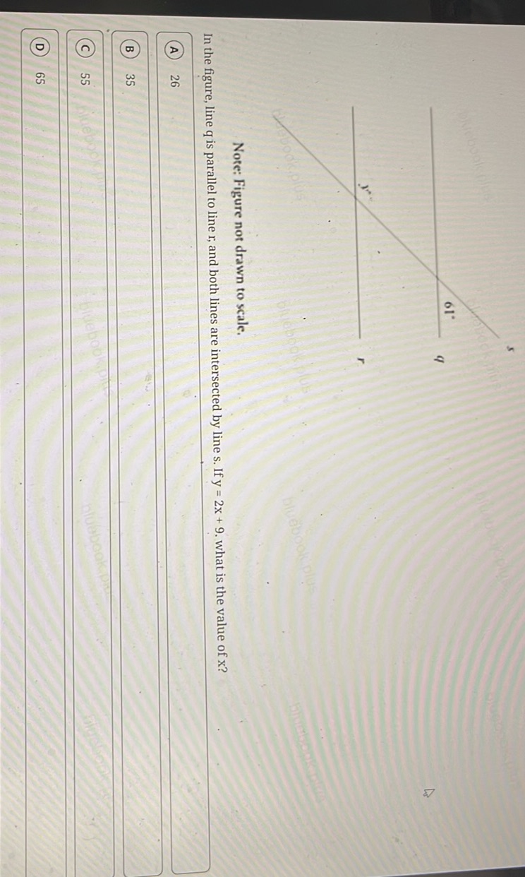 In the figure, line q is parallel to line r, | StudyX