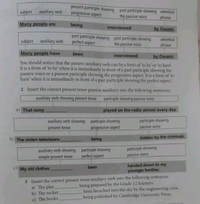 2 Insert the correct present tense passive | StudyX
