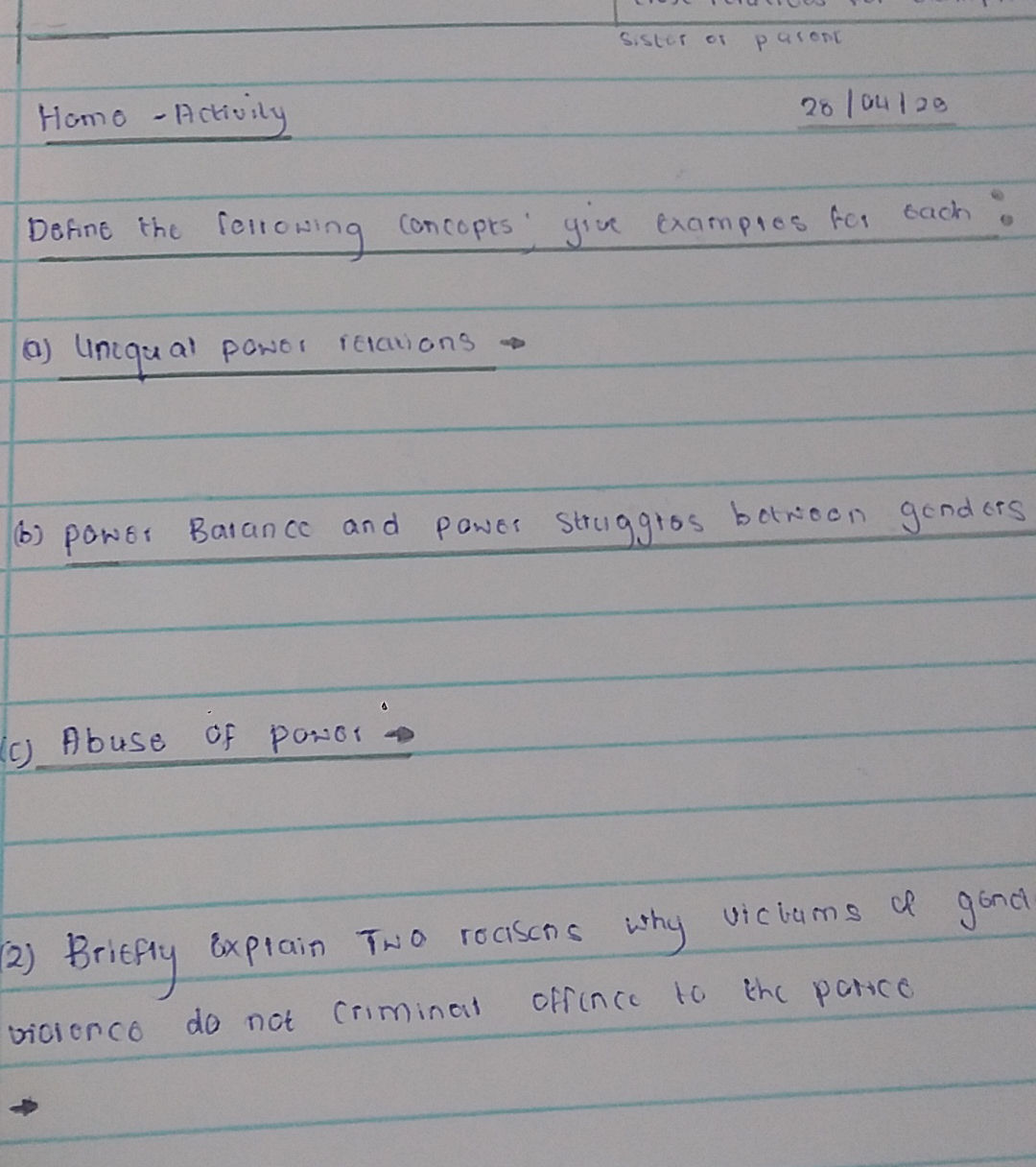 Define the following concepts; give examples | StudyX