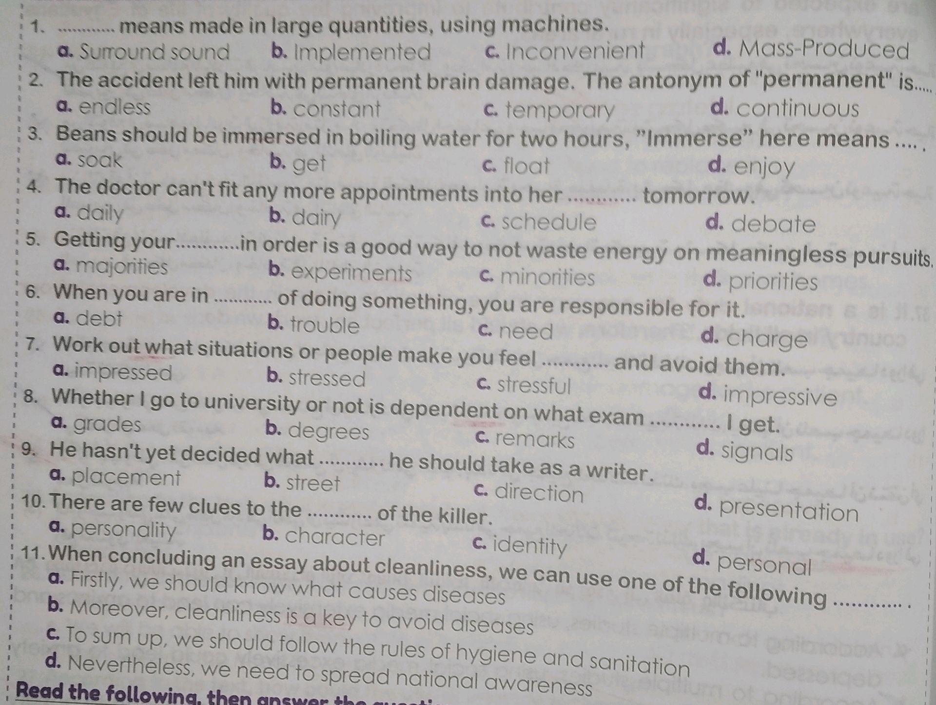 1. $$ means made in large quantities, using | StudyX