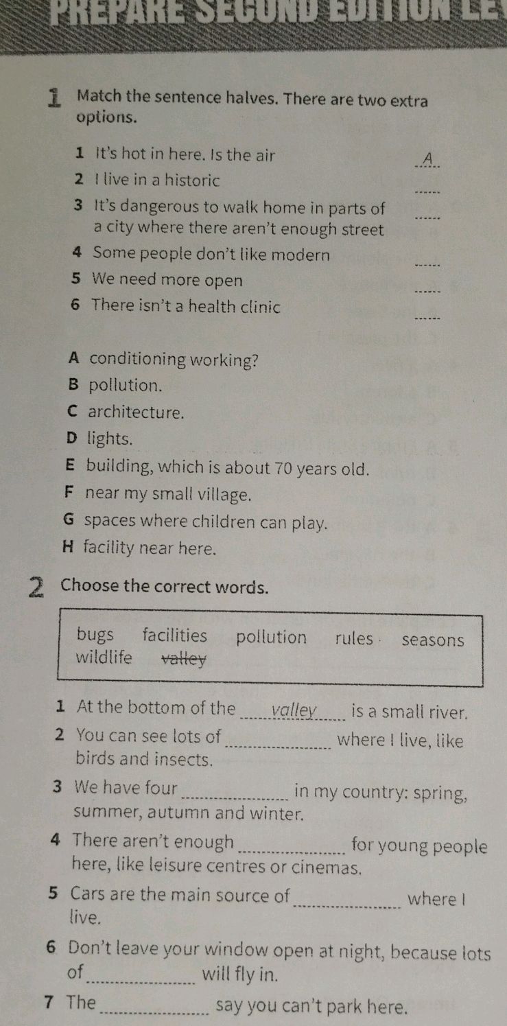 1 Match the sentence halves. There are two | StudyX