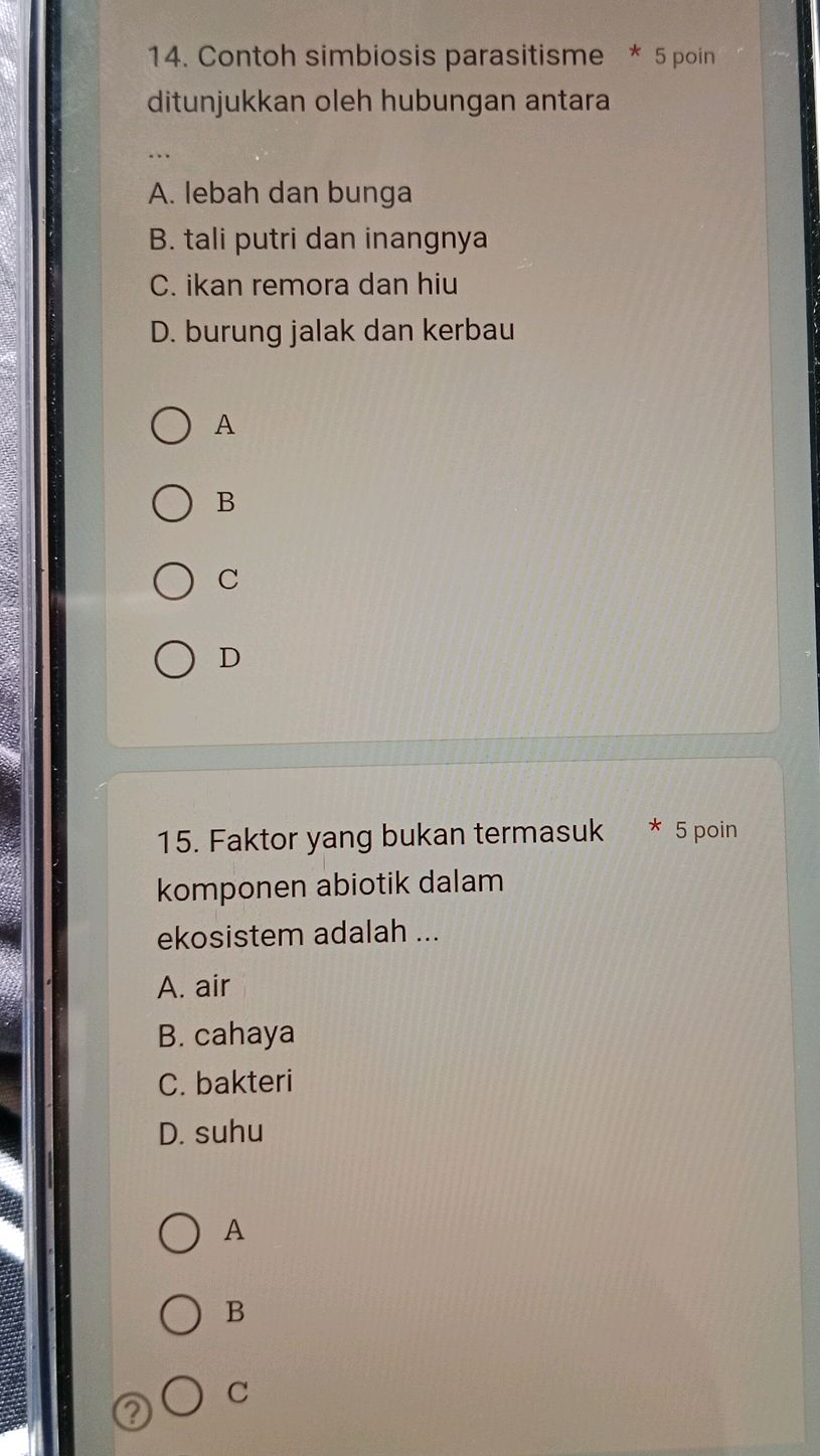 14. Contoh simbiosis parasitisme ditunjukkan | StudyX