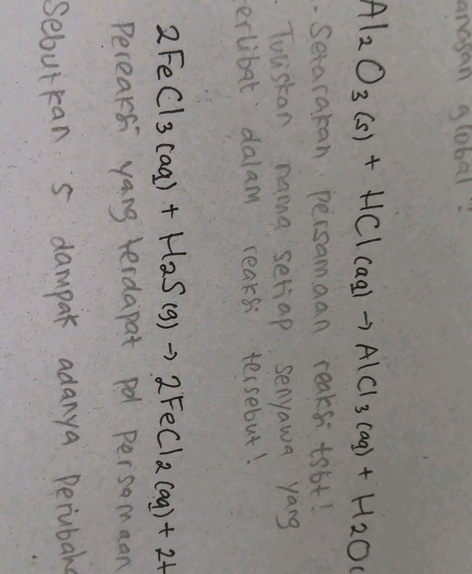 Al2O3(s) + HCl (aq) -> AlCl3 (aq) + H₂O - | StudyX