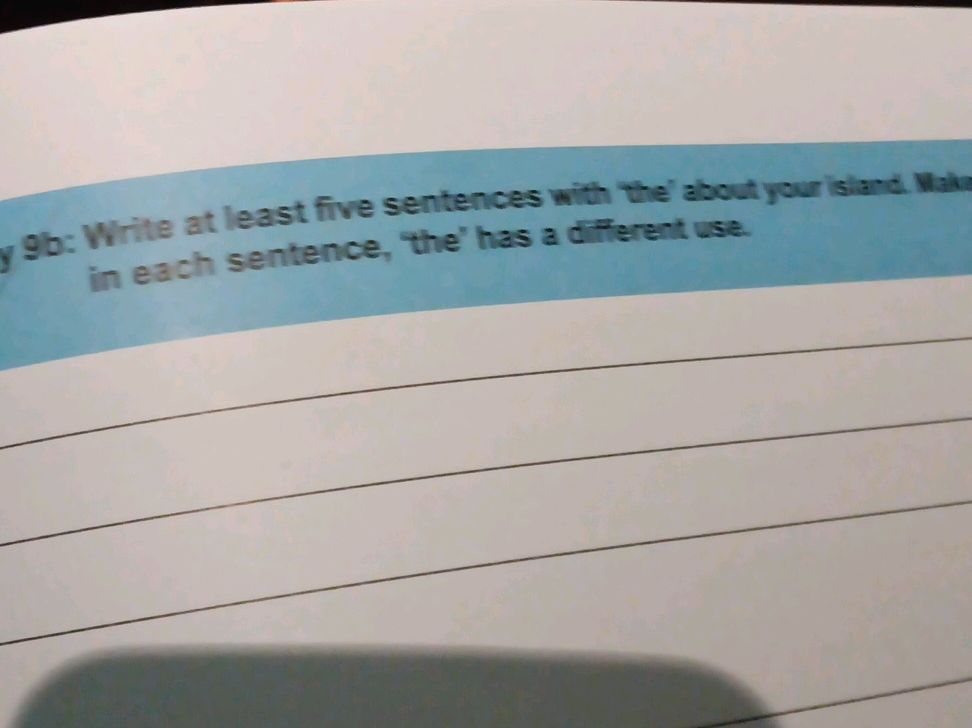 y9b: Write at least five sentences with | StudyX