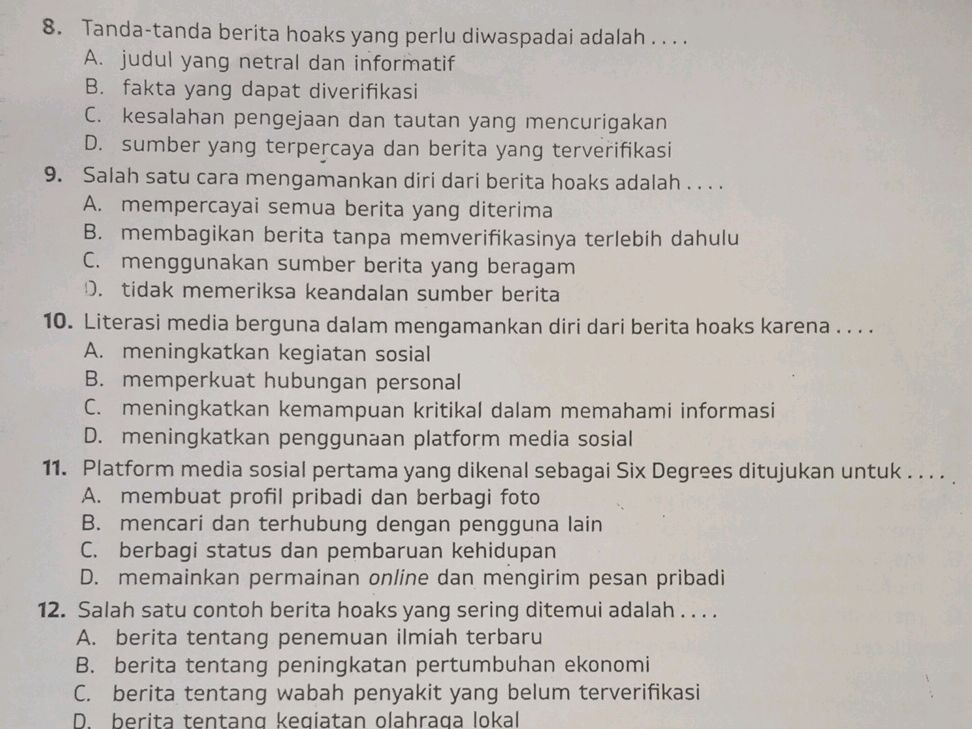 8. Tanda-tanda berita hoaks yang perlu | StudyX