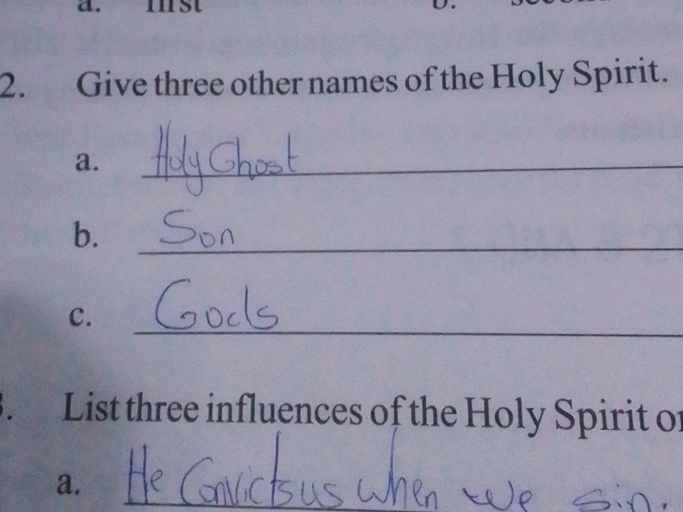 2. Give three other names of the Holy | StudyX