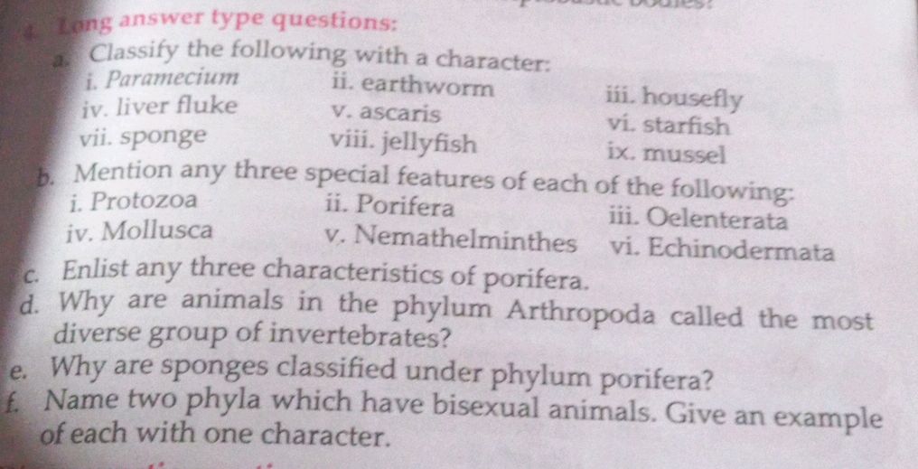 a. Classify the following with a character: | StudyX