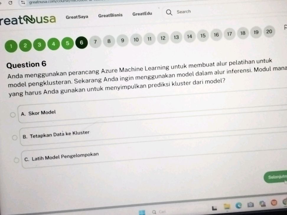 Question 6 Anda menggunakan perancang Azure | StudyX