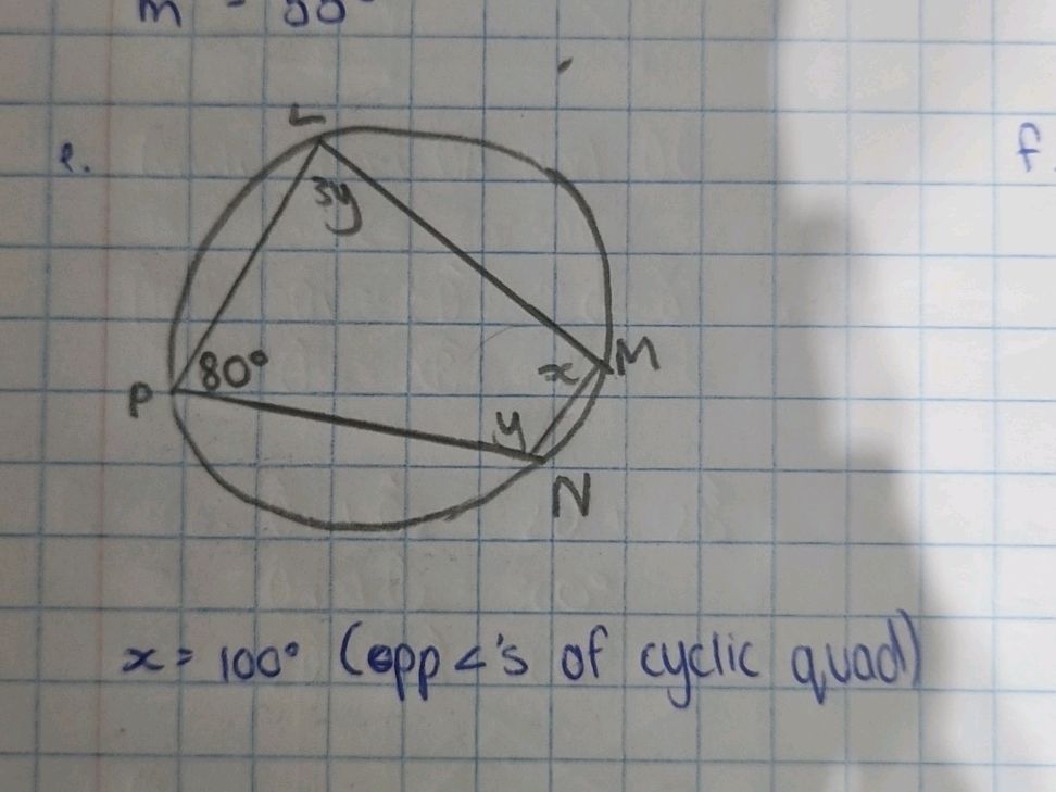 The image shows a cyclic quadrilateral with | StudyX