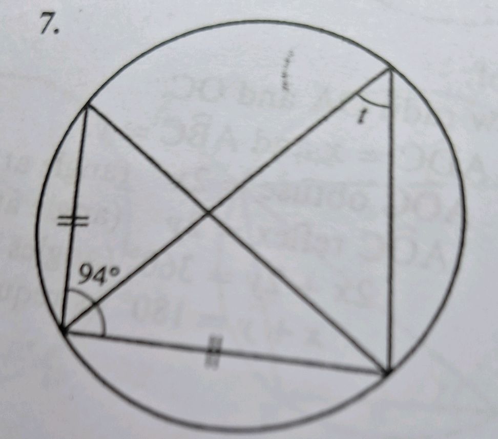 The image shows a circle with inscribed | StudyX
