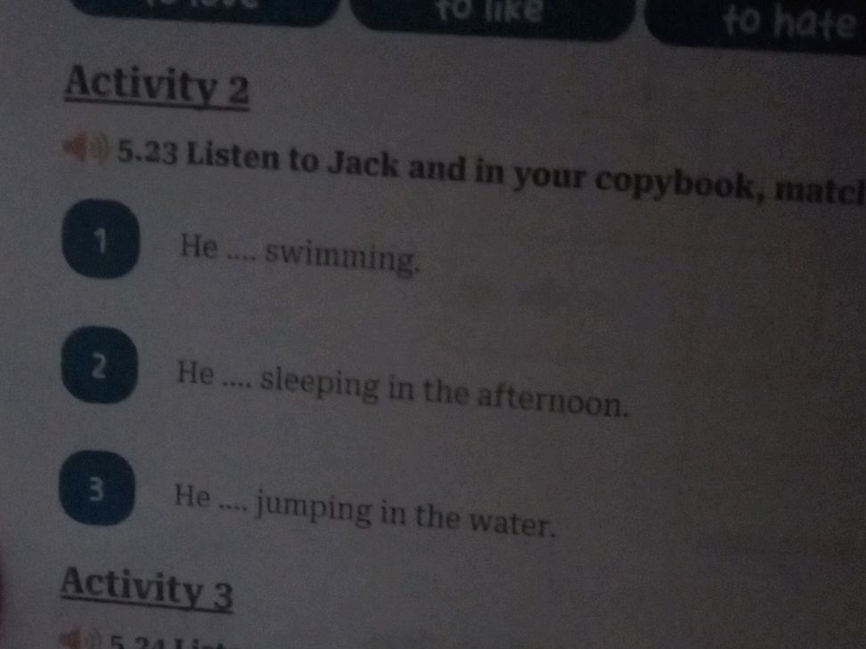 Activity 2 5.23 Listen to Jack and in your | StudyX