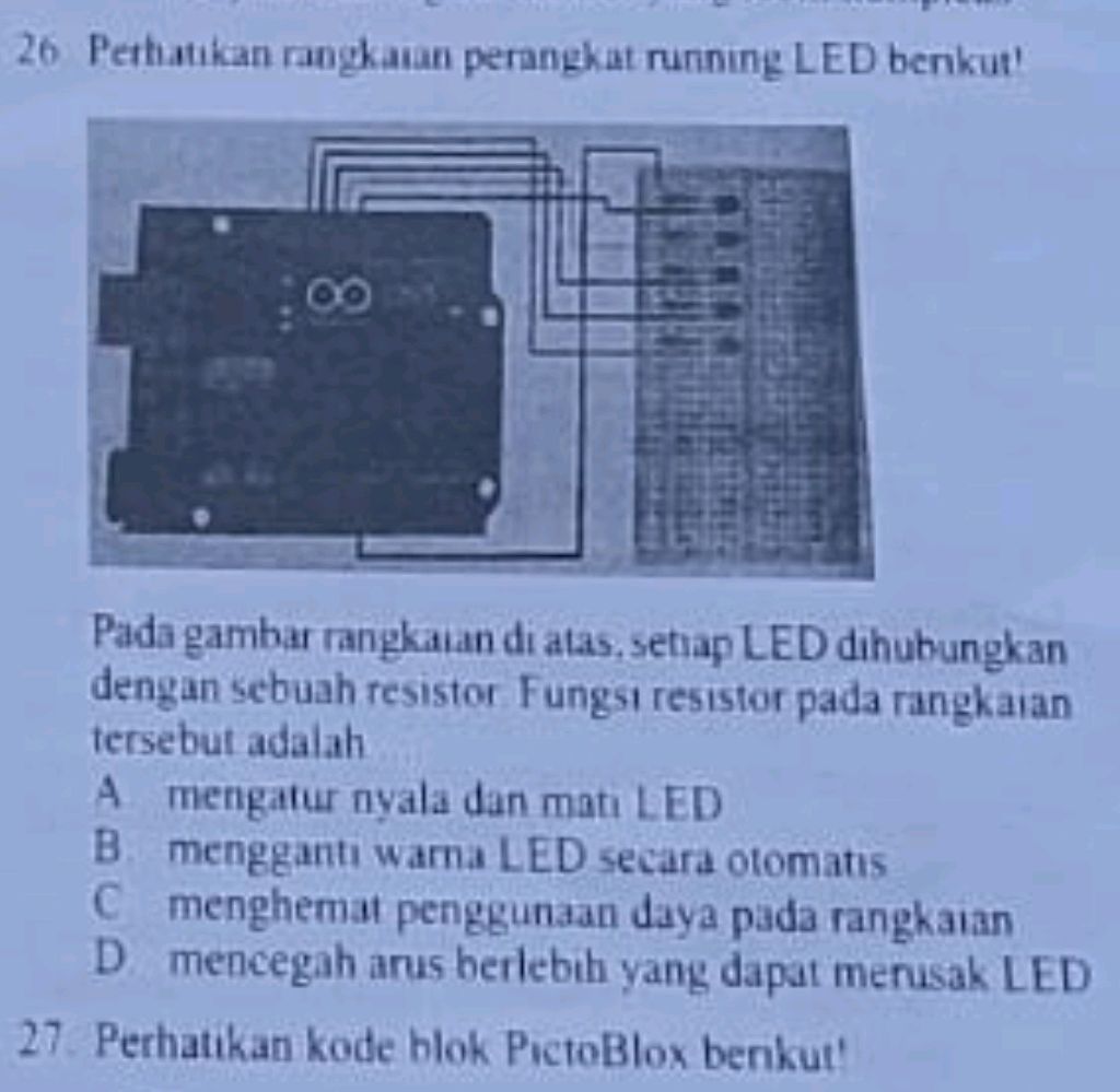 26. Perhatikan rangkaian perangkat running | StudyX