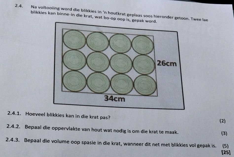 2.4. Na voltooiing word die blikkies in 'n | StudyX