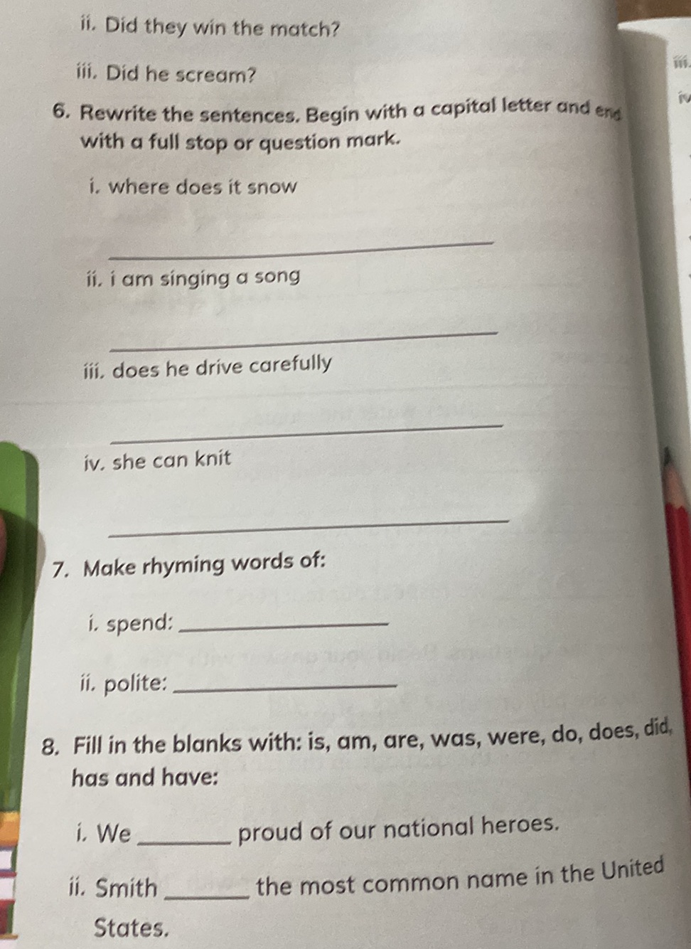 6. Rewrite the sentences. Begin with a | StudyX