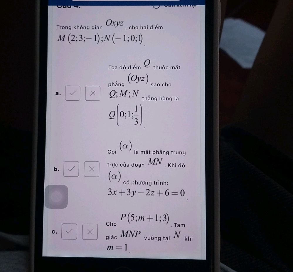 Trong không gian Oxyz, cho hai điểm | StudyX