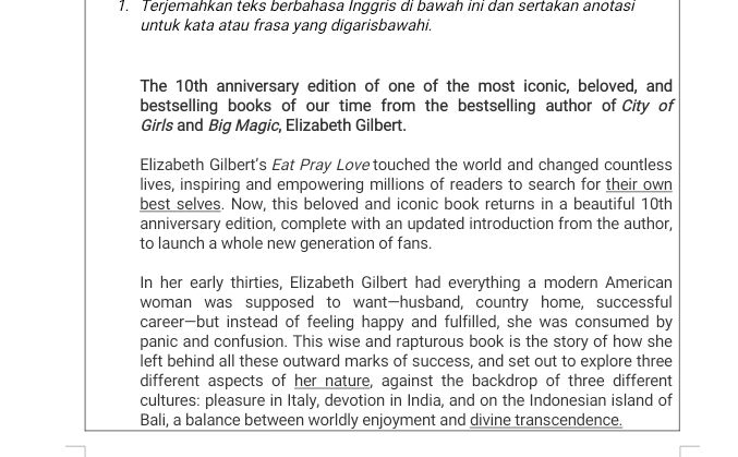 1. Terjemahkan teks berbahasa Inggris di | StudyX