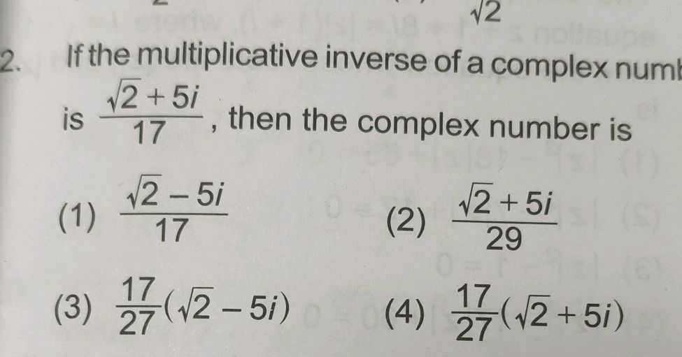 If the multiplicative inverse of a complex | StudyX