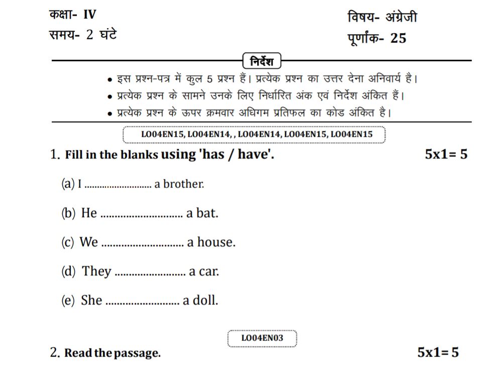 1. Fill in the blanks using 'has / have'. | StudyX
