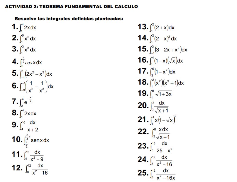 ACTIVIDAD 2: TEOREMA FUNDAMENTAL DEL CALCULO | StudyX