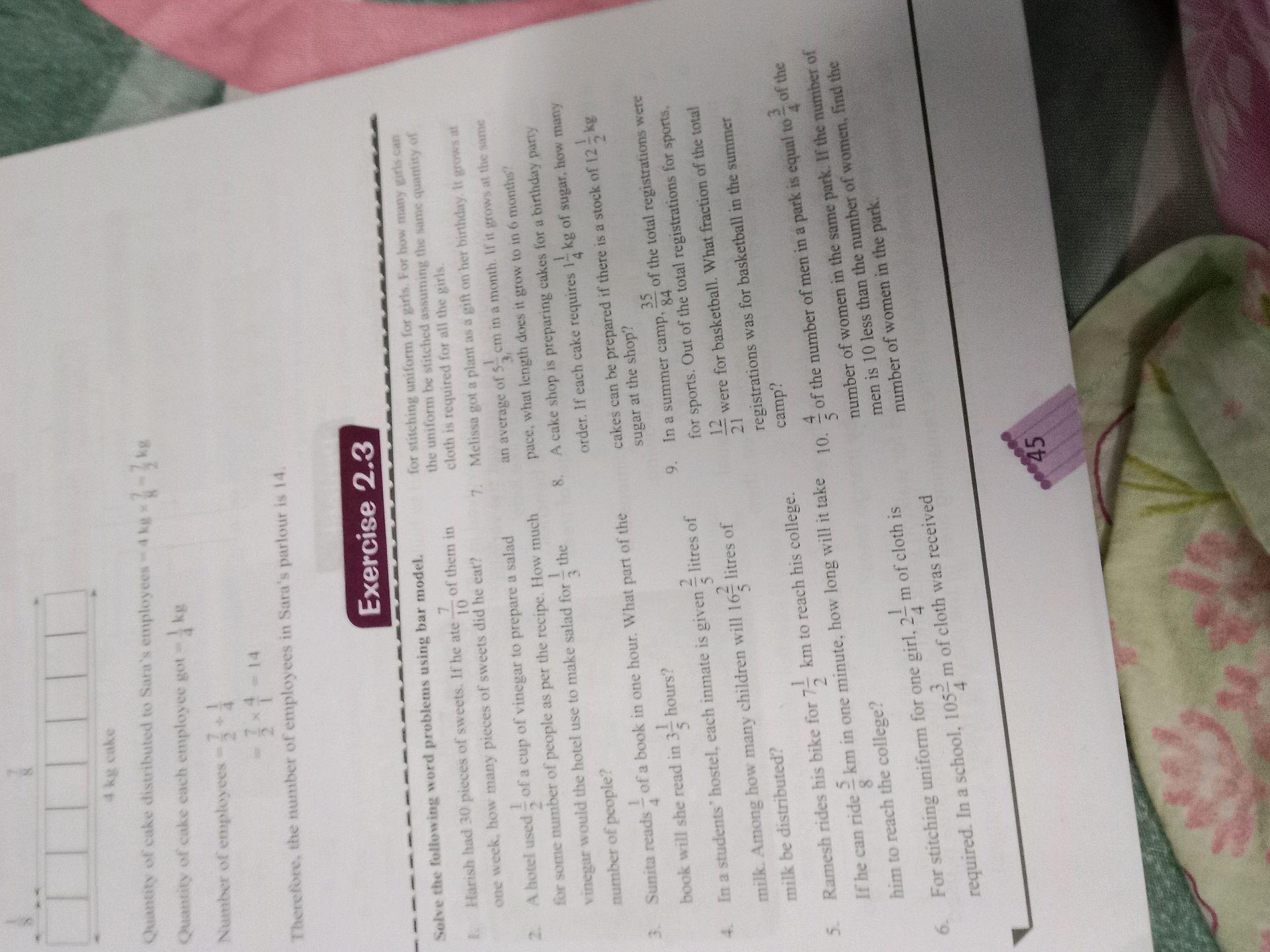 Solve the following word problems using bar | StudyX