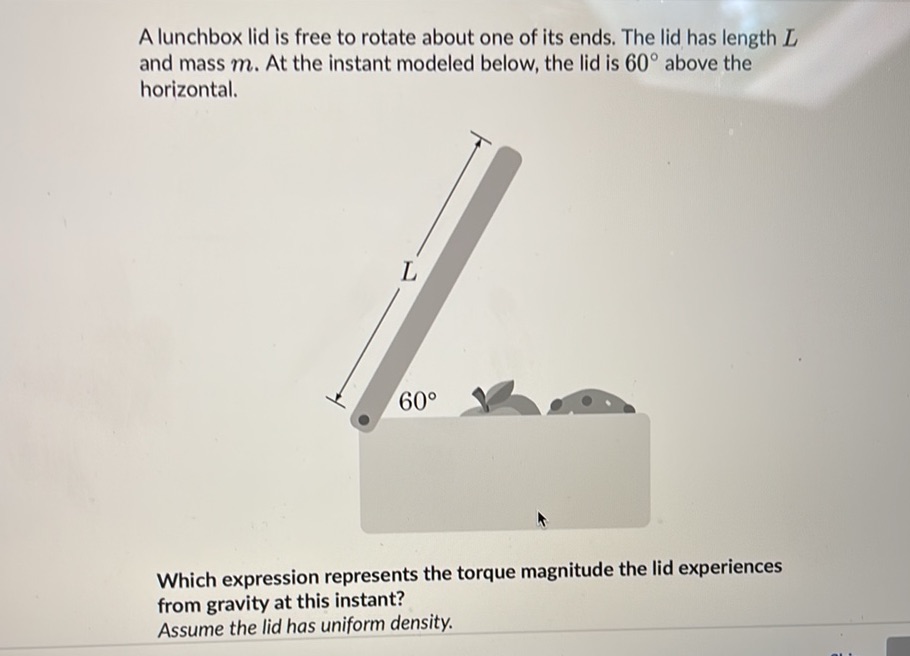 A lunchbox lid is free to rotate about one | StudyX