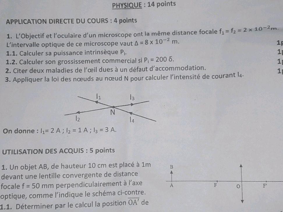 1. L'Objectif et l'oculaire d'un microscope | StudyX