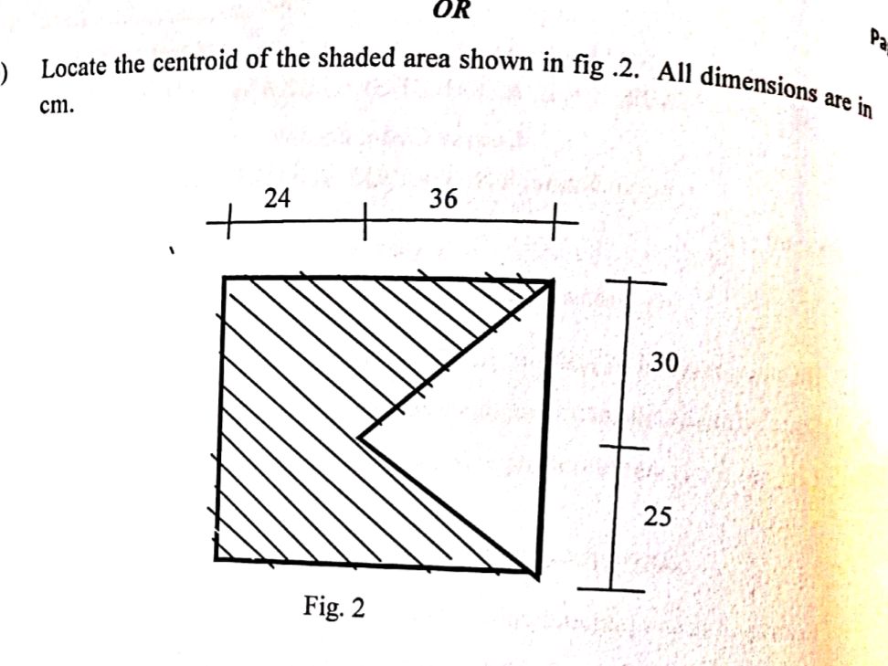 Locate the centroid of the shaded area shown | StudyX