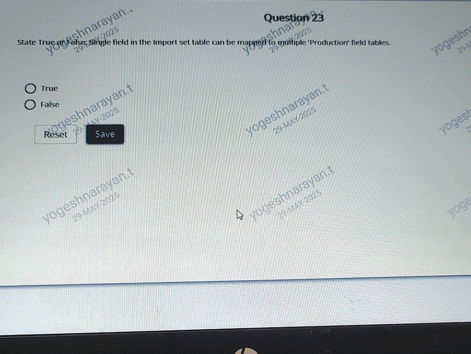 State True or False: Single field in the | StudyX