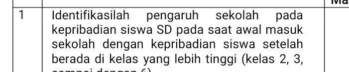 Identifikasilah pengaruh sekolah pada | StudyX