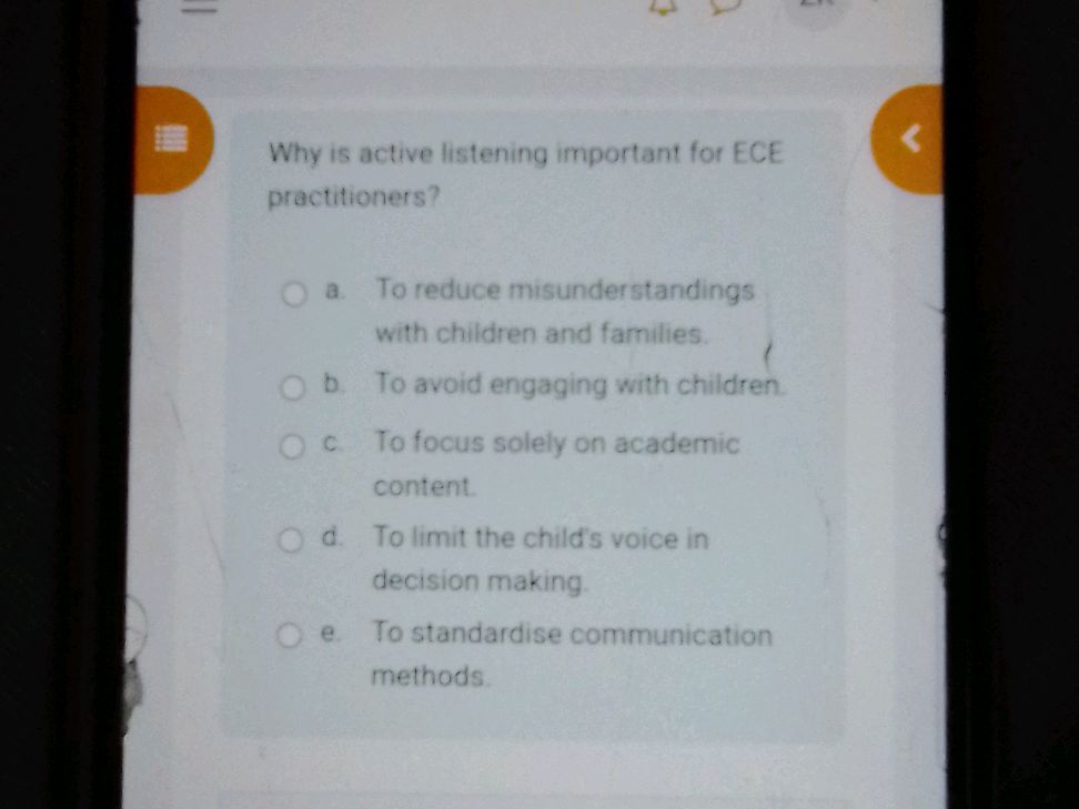 Why is active listening important for ECE | StudyX