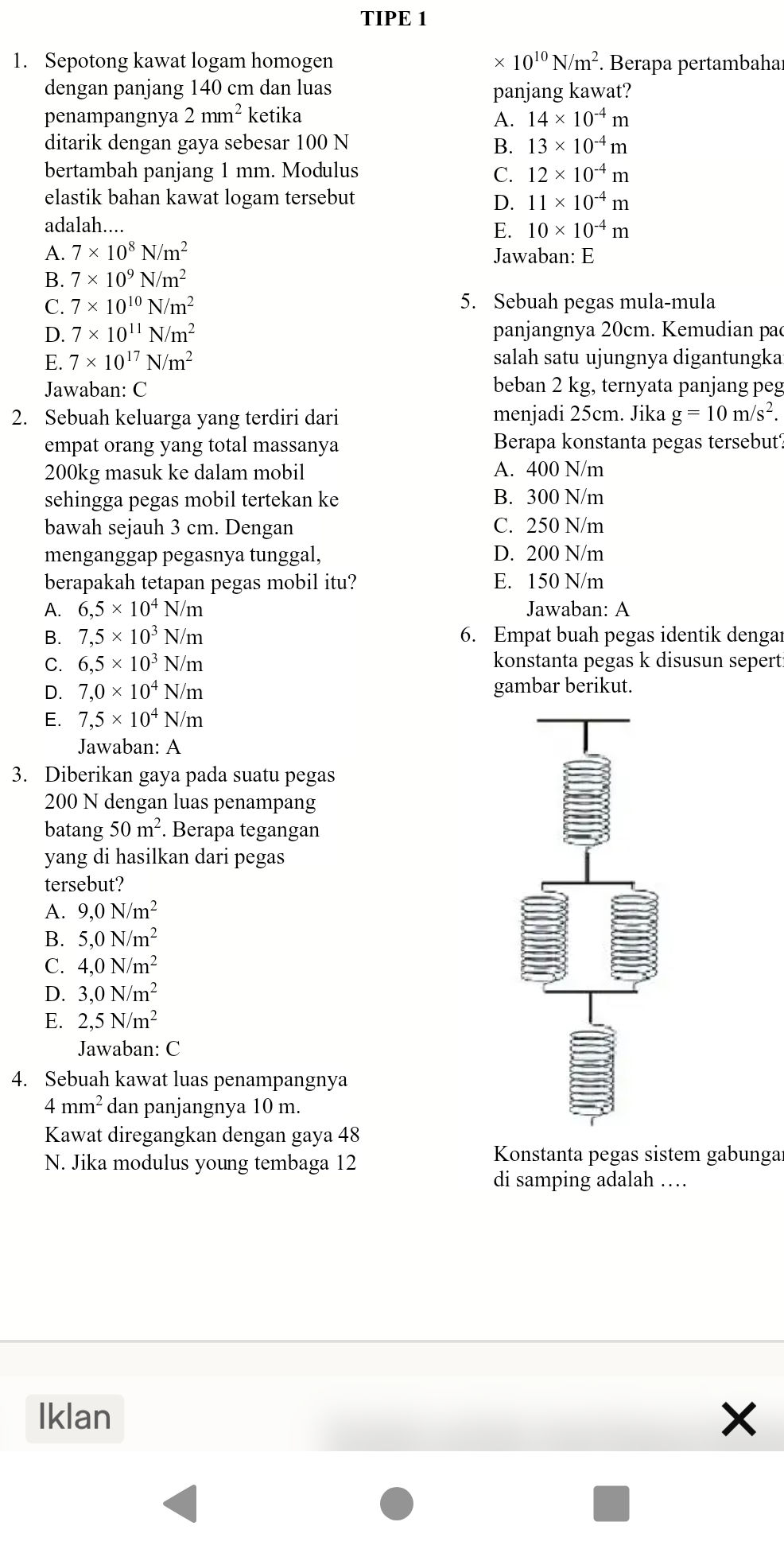 1. Sepotong kawat logam homogen dengan | StudyX