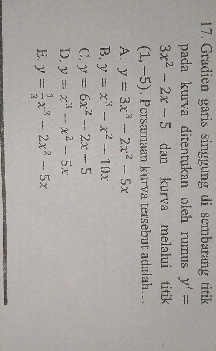 17. Gradien garis singgung di sembarang | StudyX