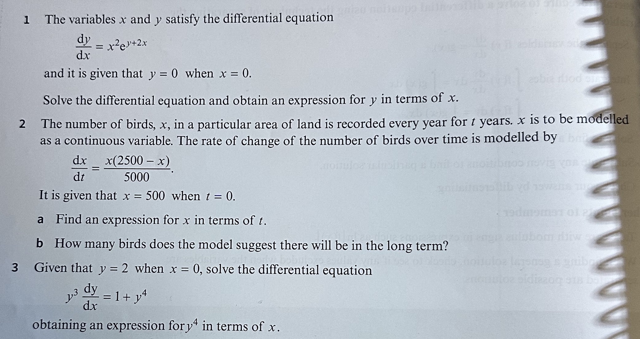 1 The variables x and y satisfy the | StudyX