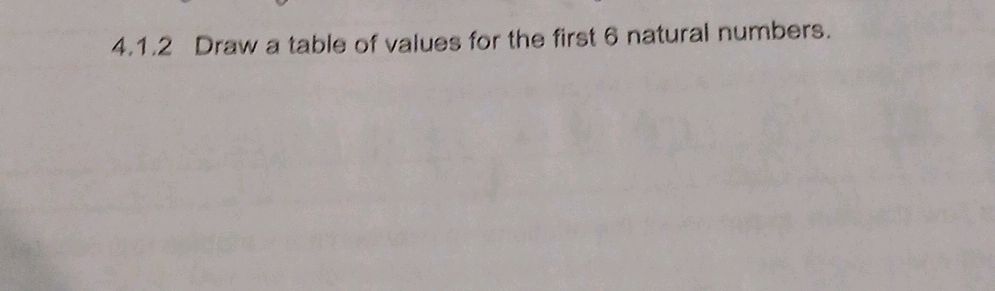 4.1.2 Draw a table of values for the first 6 | StudyX
